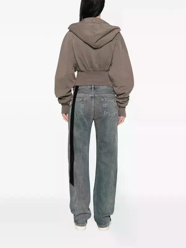 Rick Owens Cropped Zip-up Hoodie - Brown