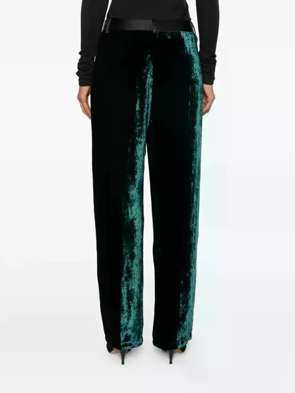 FORTE_FORTE Crushed-velvet Wide-leg Trousers