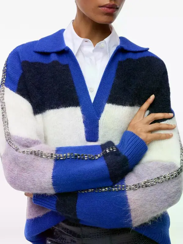 Pinko Striped Stud-embellished Sweater