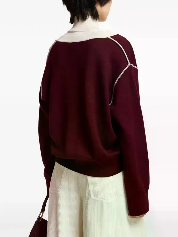 Essentiel Antwerp V-neck Contrast-trim T-shirt