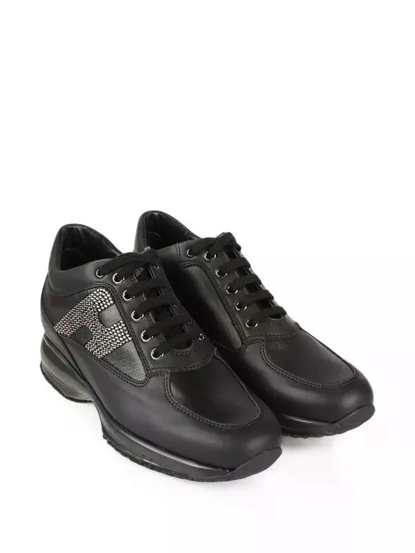 Hogan Crystal-embellished Leather Sneakers