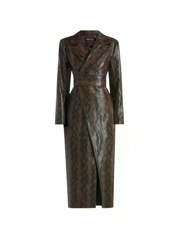 Manière De Voir Python-effect Asymmetric Coat With Cinch Belt