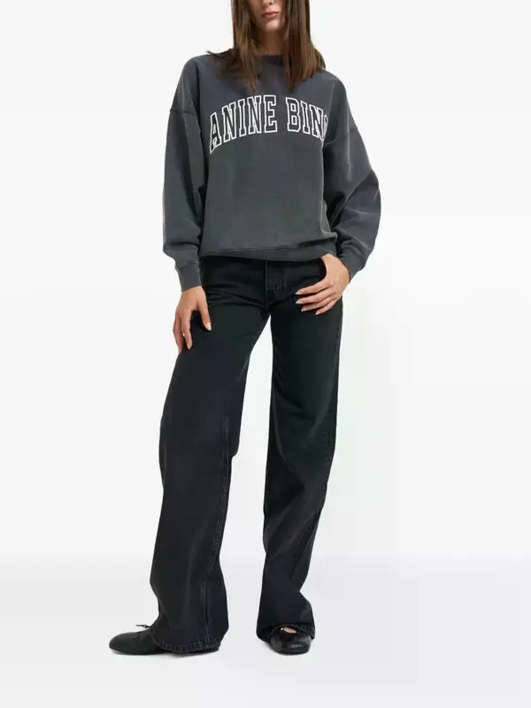 ANINE BING Logo-print Drop-shoulder Sweater