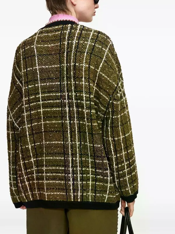 Essentiel Antwerp Kannel Checked-knit Cardigan - Green