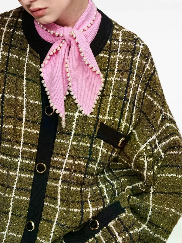 Essentiel Antwerp Kannel Checked-knit Cardigan - Green