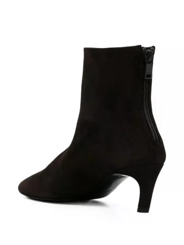 TOTEME Suede Ankle Boots - Black