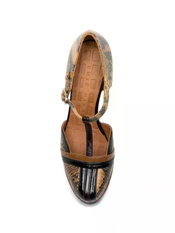 Chie Mihara Ditora Snake-effect T-bar Pumps