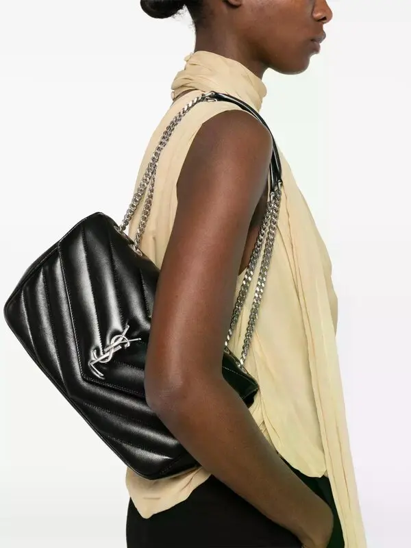 Saint Laurent Medium Loulou Matelassé Leather Shoulder Bag - Black