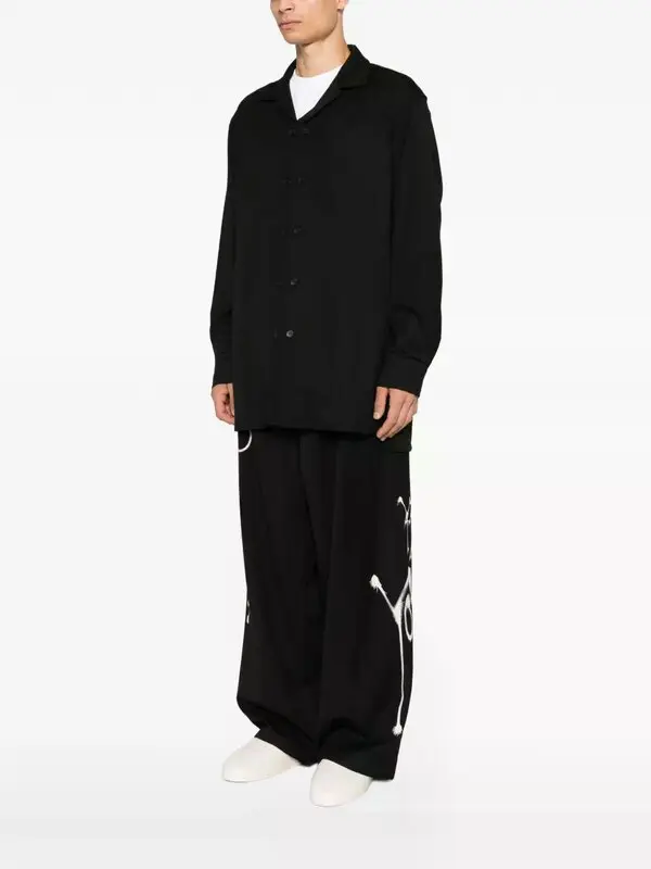 Y3 Double-breasted Notched-collar Shirt