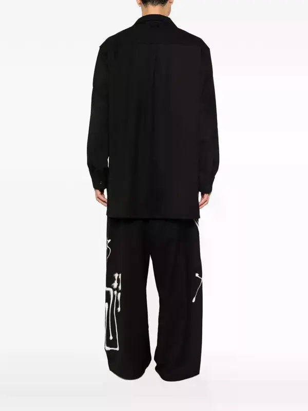 Y3 Double-breasted Notched-collar Shirt