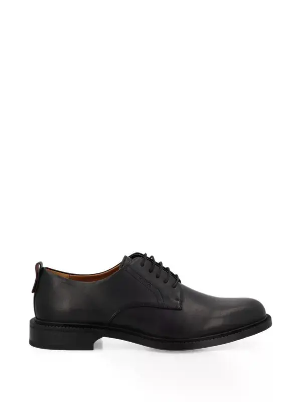 Hugo Derby Shoes In Leather With Embossed Logo - Black