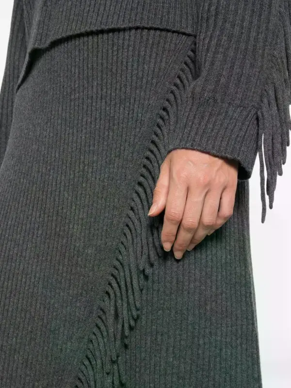 Simkhai Casey Fringe-trim Ribbed Midi Skirt