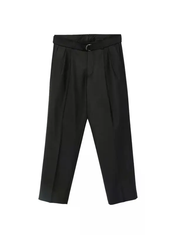 ERALDO Belted Pleated Trousers - Black