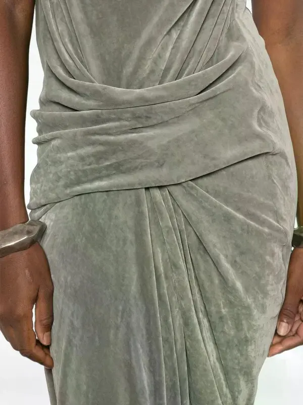 Rick Owens Draped Velvet Maxi Dress