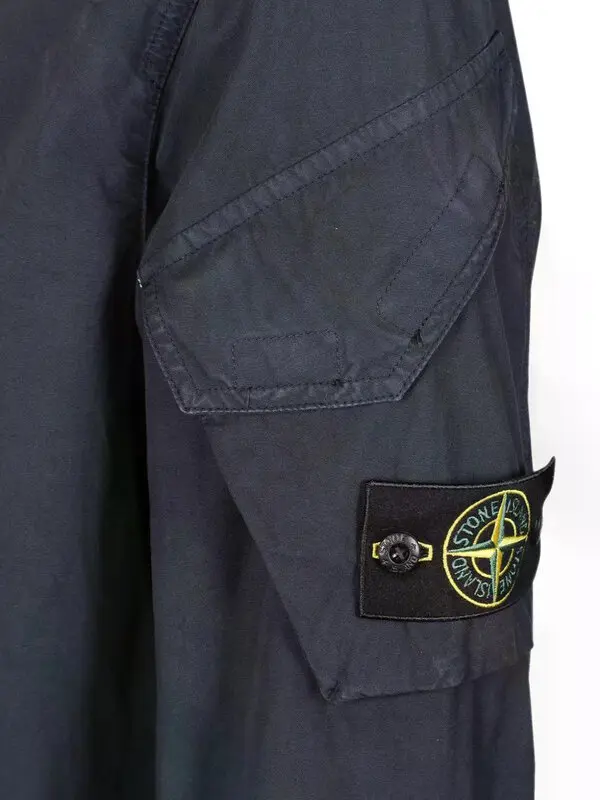 Stone Island Logo-patch Zip-up Shirt