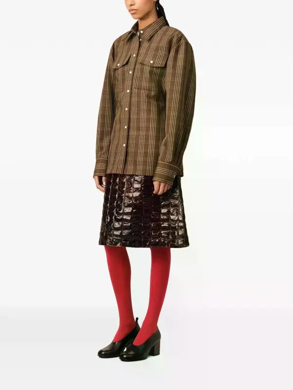 AMI Paris Fitted Checkered Wool Shirt
