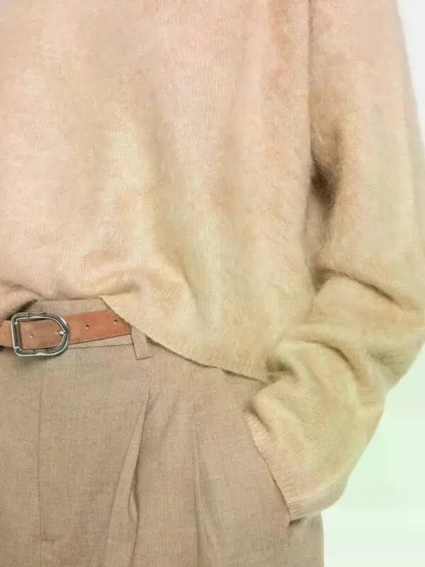 Soft Goat Brushed-finish Crew-neck Sweater
