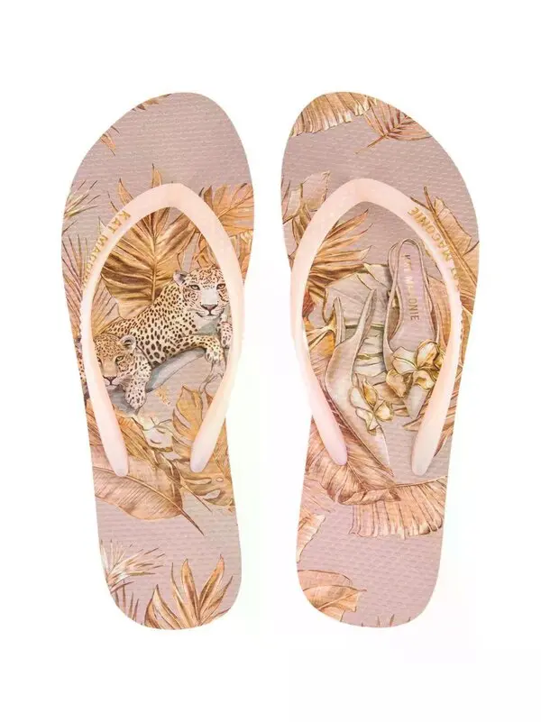KAT MACONIE Sola Leopard-print Flip-flops - Neutrals