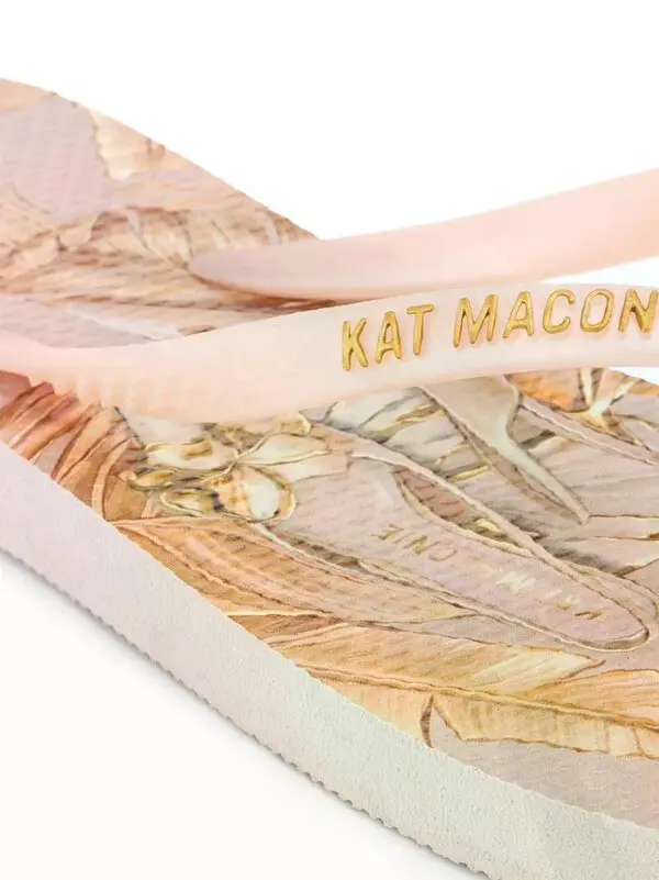 KAT MACONIE Sola Leopard-print Flip-flops - Neutrals