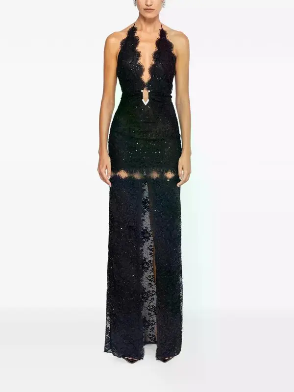 NISSA Beaded Lace Maxi Dress