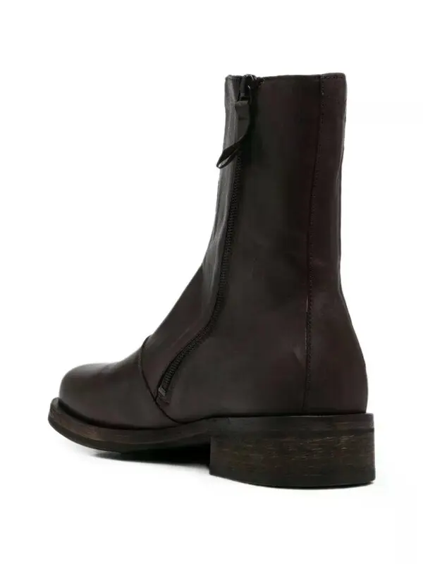 Our Legacy Camion Waxed Leather Boots - Brown