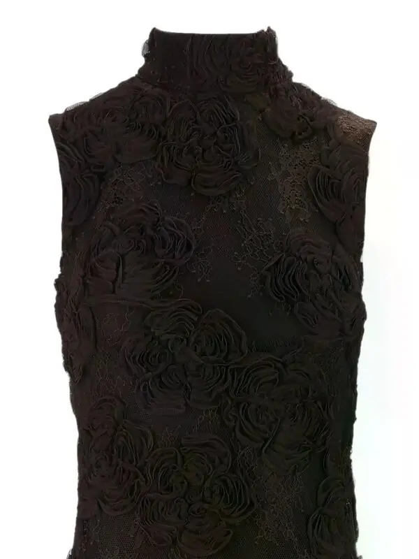 ROTATE BY BIRGER CHRISTENSEN 3d Flower Maxi Dress Dark