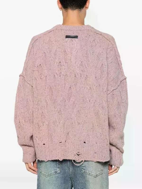 REPRESENT Distressed Cable-knit Sweater