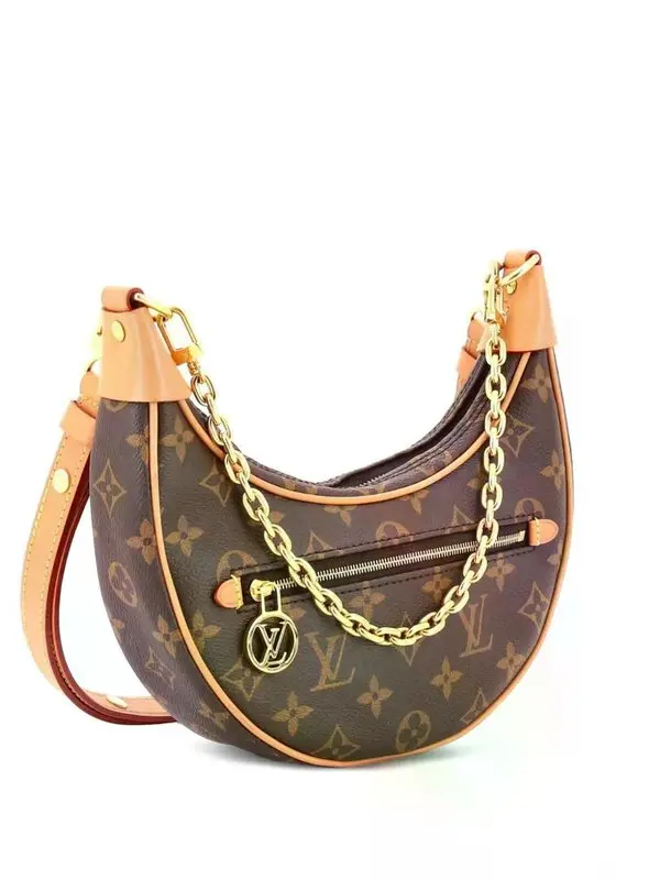 LOUIS VUITTON Monogram Canvas Loop Hobo Bag - Brown