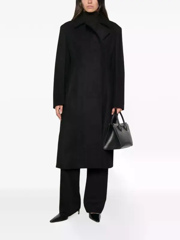 JIL SANDER Concealed-fastening Double-breasted Coat - Black