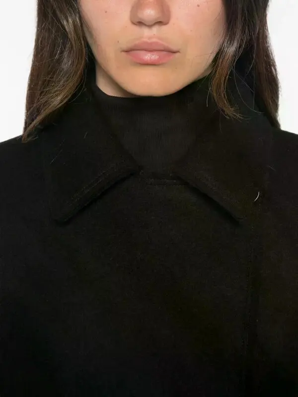 JIL SANDER Concealed-fastening Double-breasted Coat - Black