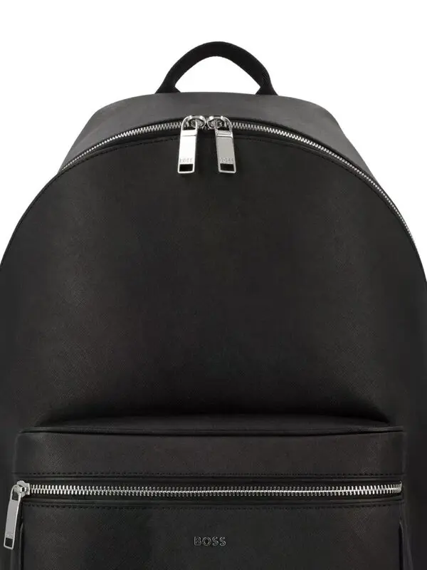 BOSS Structured Backpack With Polished Logo-lettering