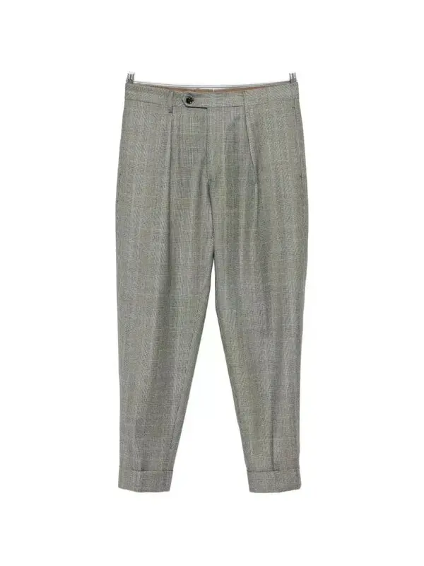 BERWICH Prince Of Wales Check Pleated Trousers