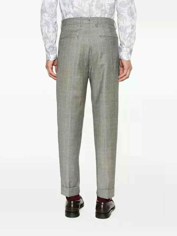 BERWICH Prince Of Wales Check Pleated Trousers