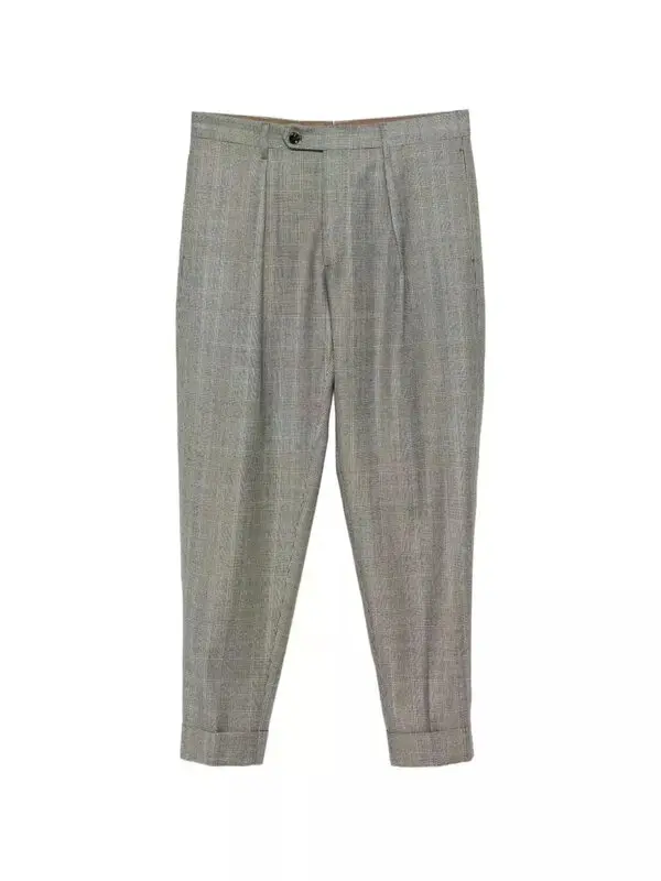 BERWICH Prince Of Wales Check Pleated Trousers