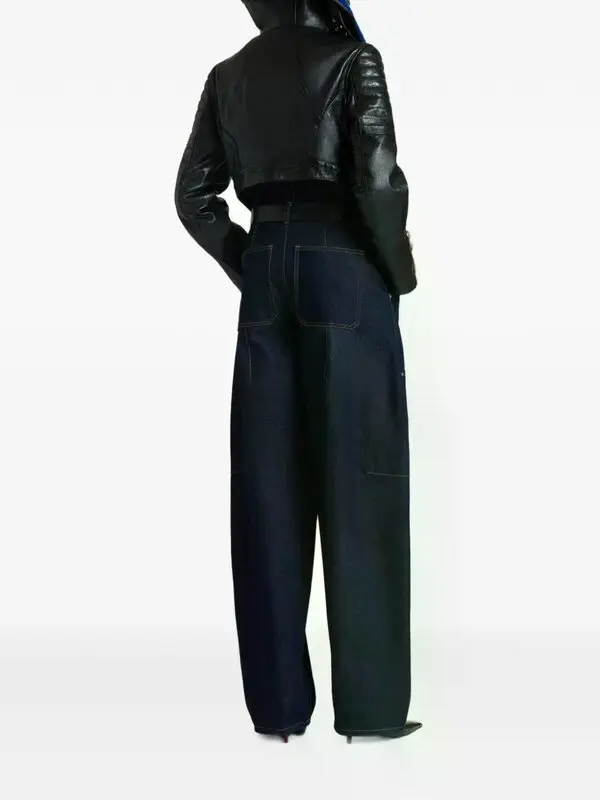 Givenchy Shearling-trim Cropped Biker Jacket