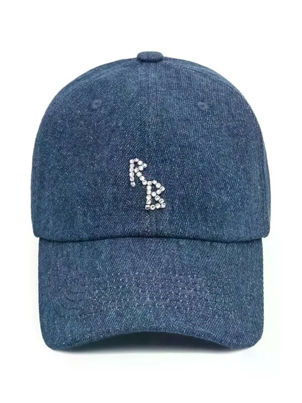 Ruslan Baginskiy Crystal-embroidered Denim Baseball Cap