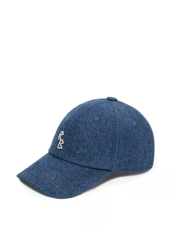 Ruslan Baginskiy Crystal-embroidered Denim Baseball Cap