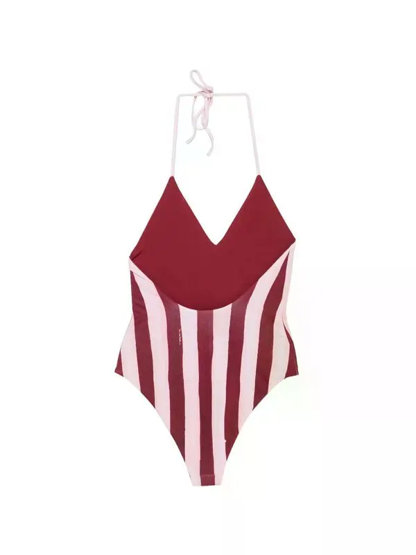 Fendi Striped Halterneck Swimsuit
