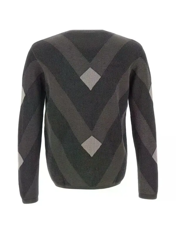 Emporio Armani Argyle-pattern Long-sleeve Sweater