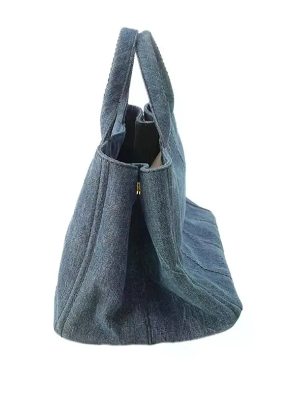 Prada 2013-2026 Denim Canapa Logo Tote Satchel