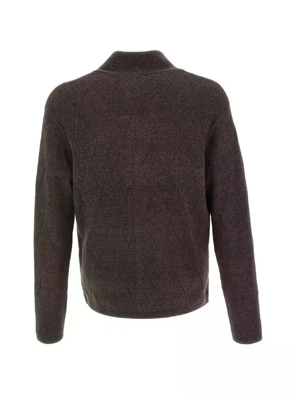 Emporio Armani Textured-knit Cardigan