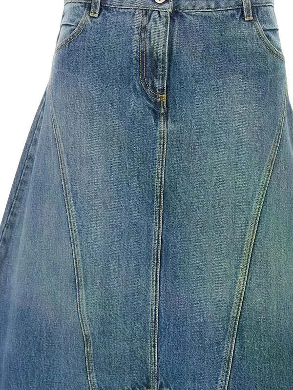 Attico Panelled Asymmetric Midi Skirt