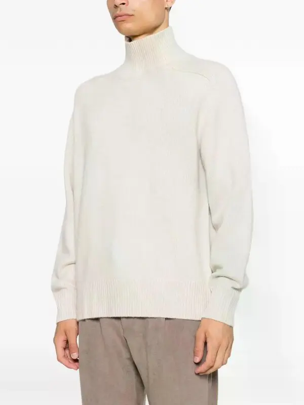 Soft Goat Long-sleeve Roll-neck Sweater - Neutrals
