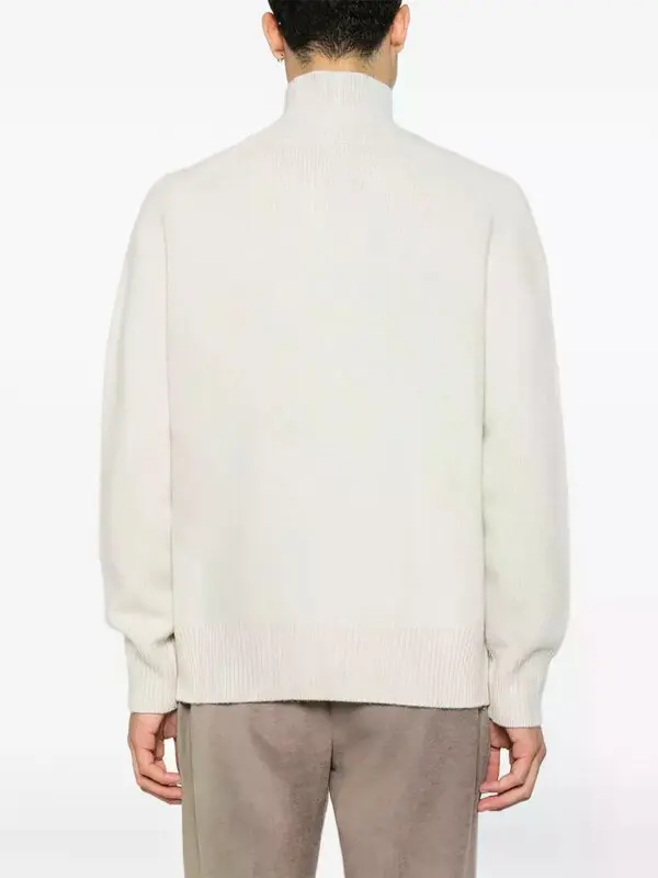 Soft Goat Long-sleeve Roll-neck Sweater - Neutrals