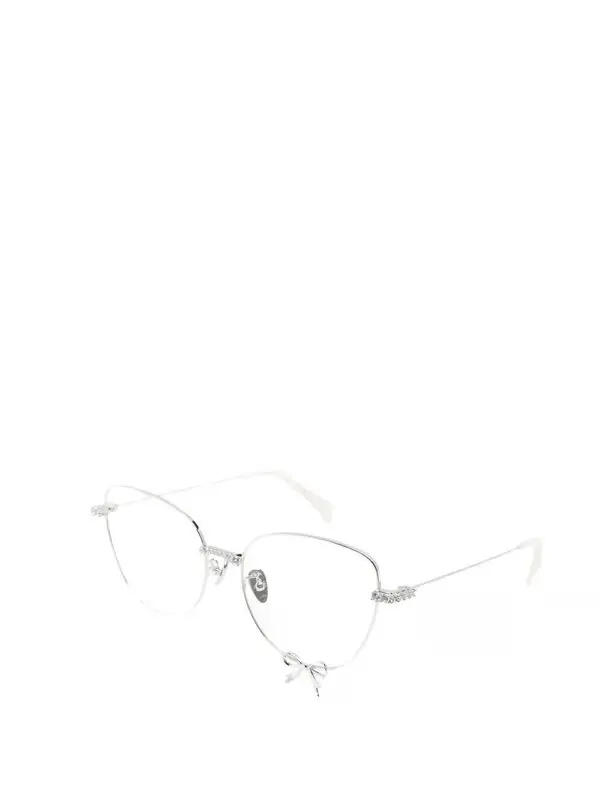 YVMIN Bowknot Crystal-embellished Glasses - Silver