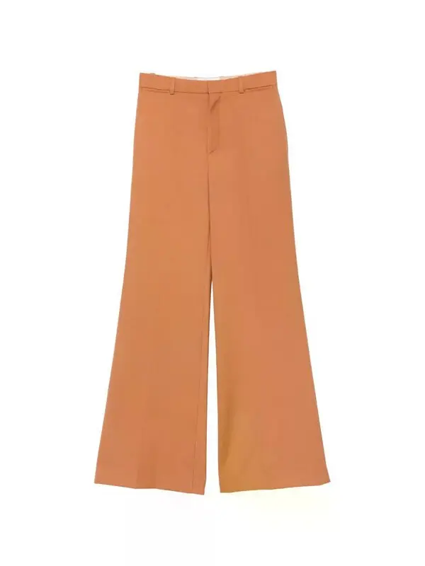 Chloé High-rise Flared Wool Gabardine Trousers - Orange