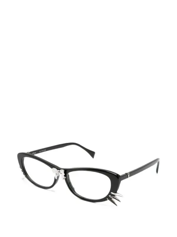 YVMIN Bowknot Kitten Whisker Cat-eye Eyeglasses - Black
