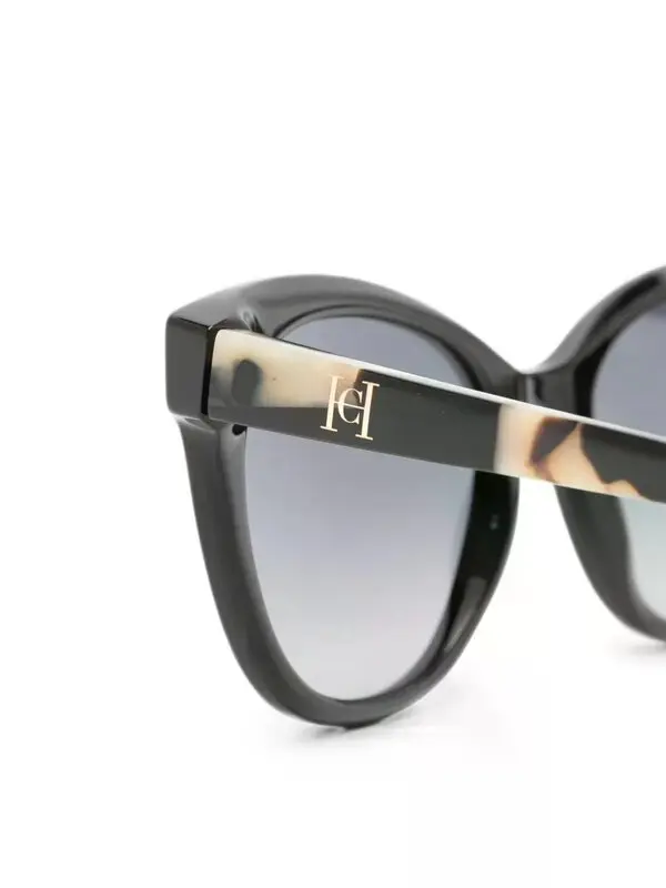 Carolina Herrera Round-frame Tortoiseshell-effect Sunglasses