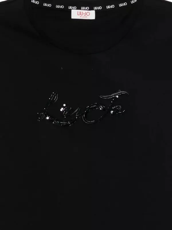 Liu Jo Sequinned-logo T-shirt