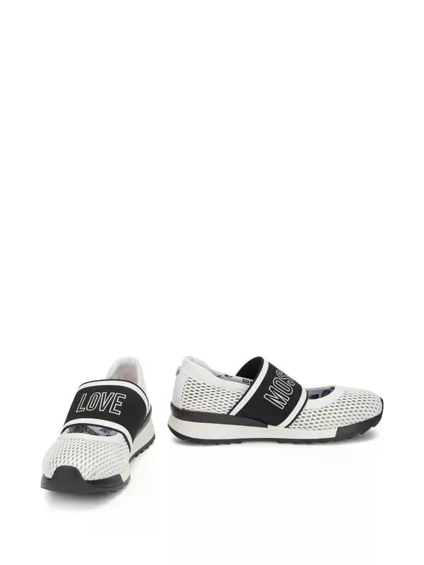 Moschino Mesh Heart-patch Ballet Flats - White